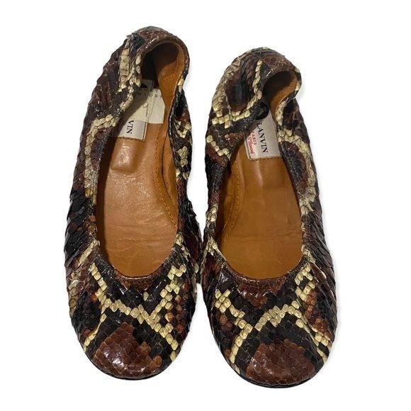 Lanvin Lanvin signature ballet flats in Python Print Snake Leather ...
