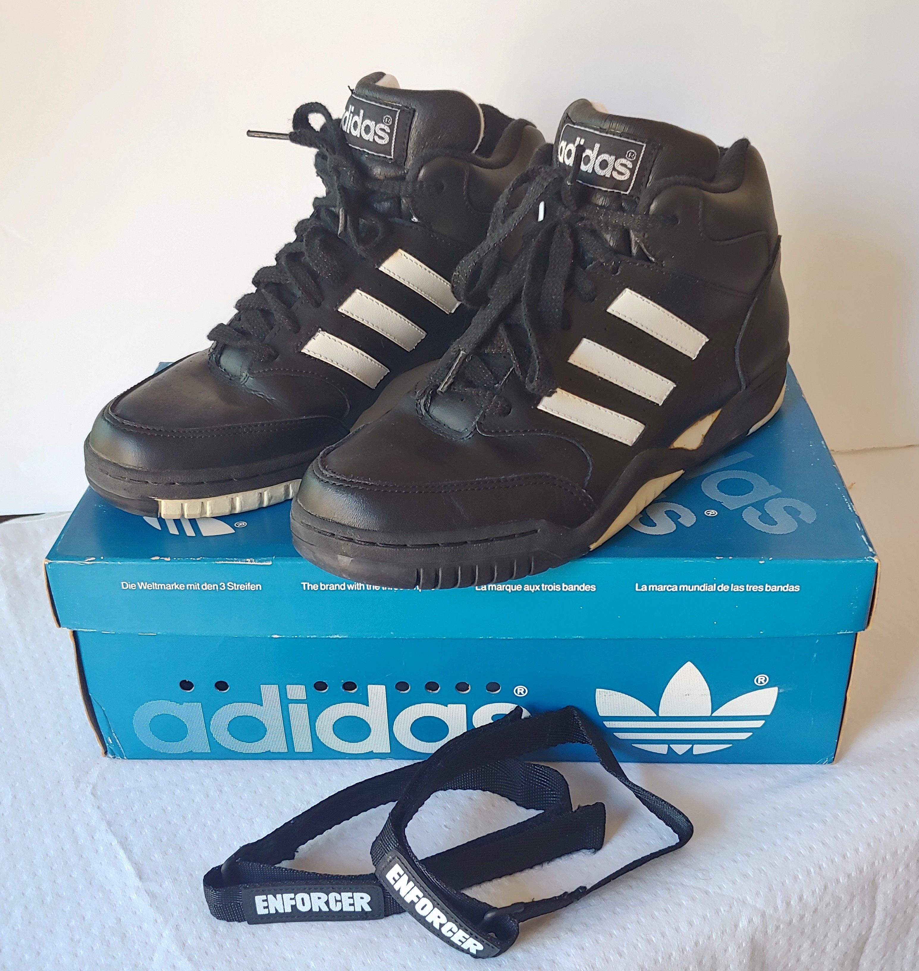 Adidas Adidas Enforcer Mid High Top Basketball Shoes + Box Vtg 1993 ...