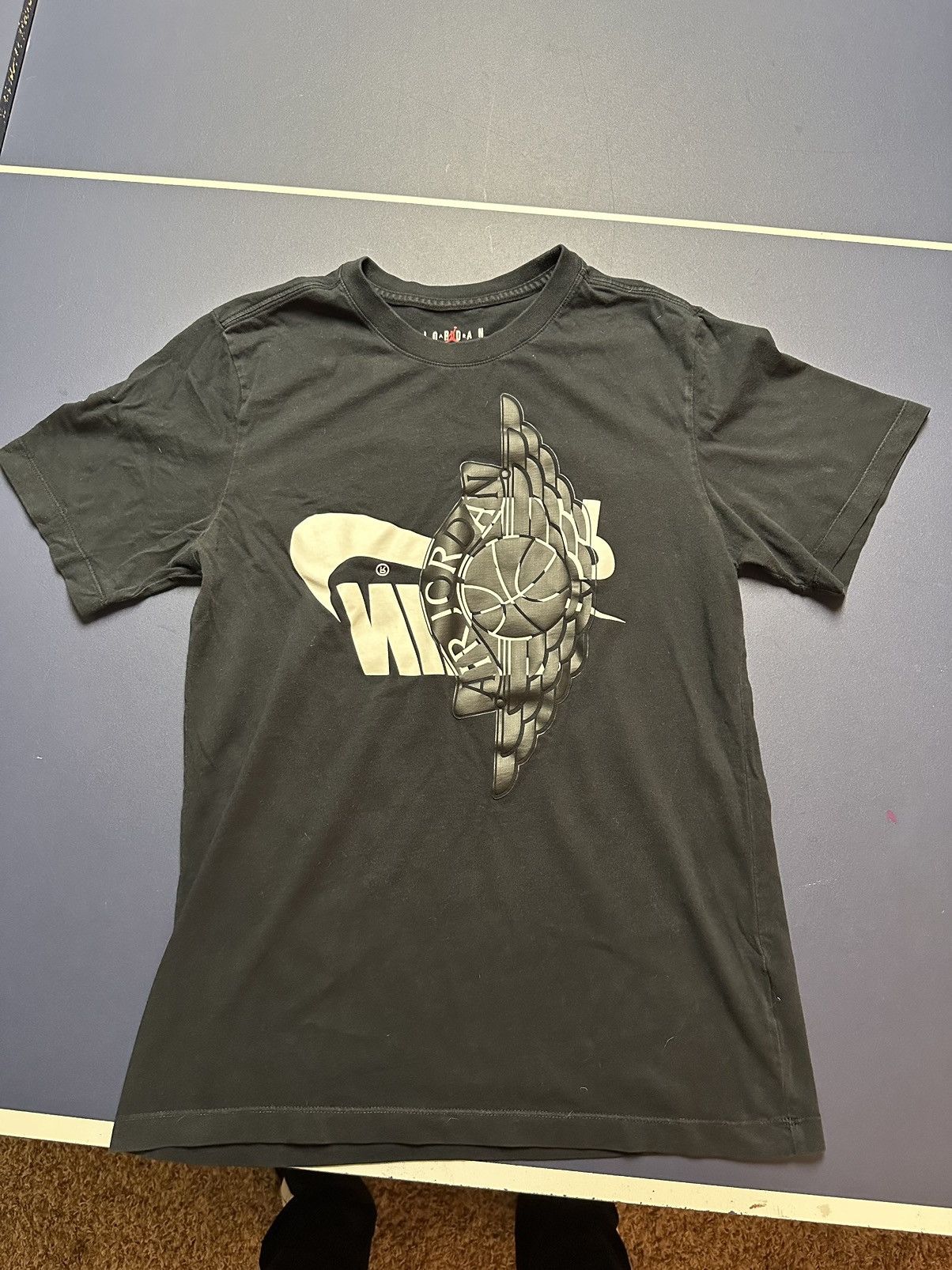 Nike Jordan Upside Down Sideways Nike Black T-shirt Size Small | Grailed