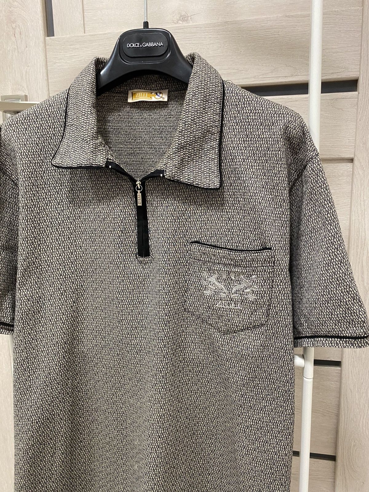 Vintage Zilli Monogram Cotton Made in Italy Short Sleeve Polo | Grailed