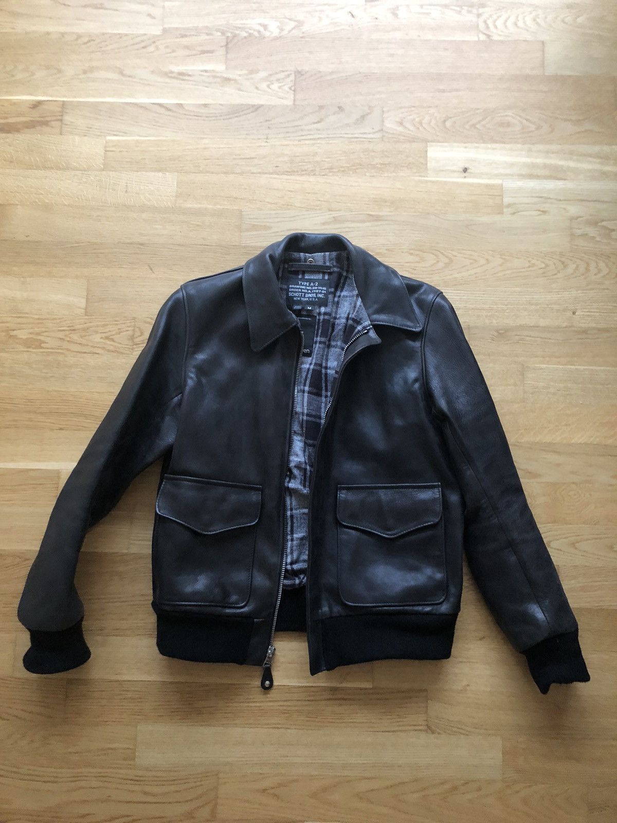3sixteen × Schott A-2 Leather Flight Jacket | Grailed