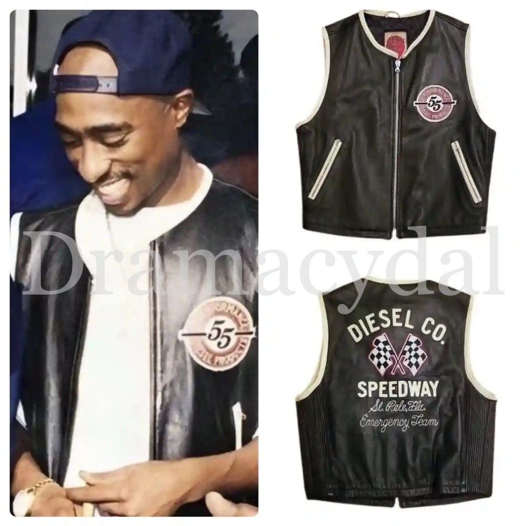 Diesel Diesel Leather Vest **Style Worn By 2Pac** Vintage 90s | Grailed