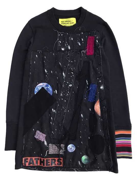 Raf Simons AW14 Patchwork College Sweater | Grailed