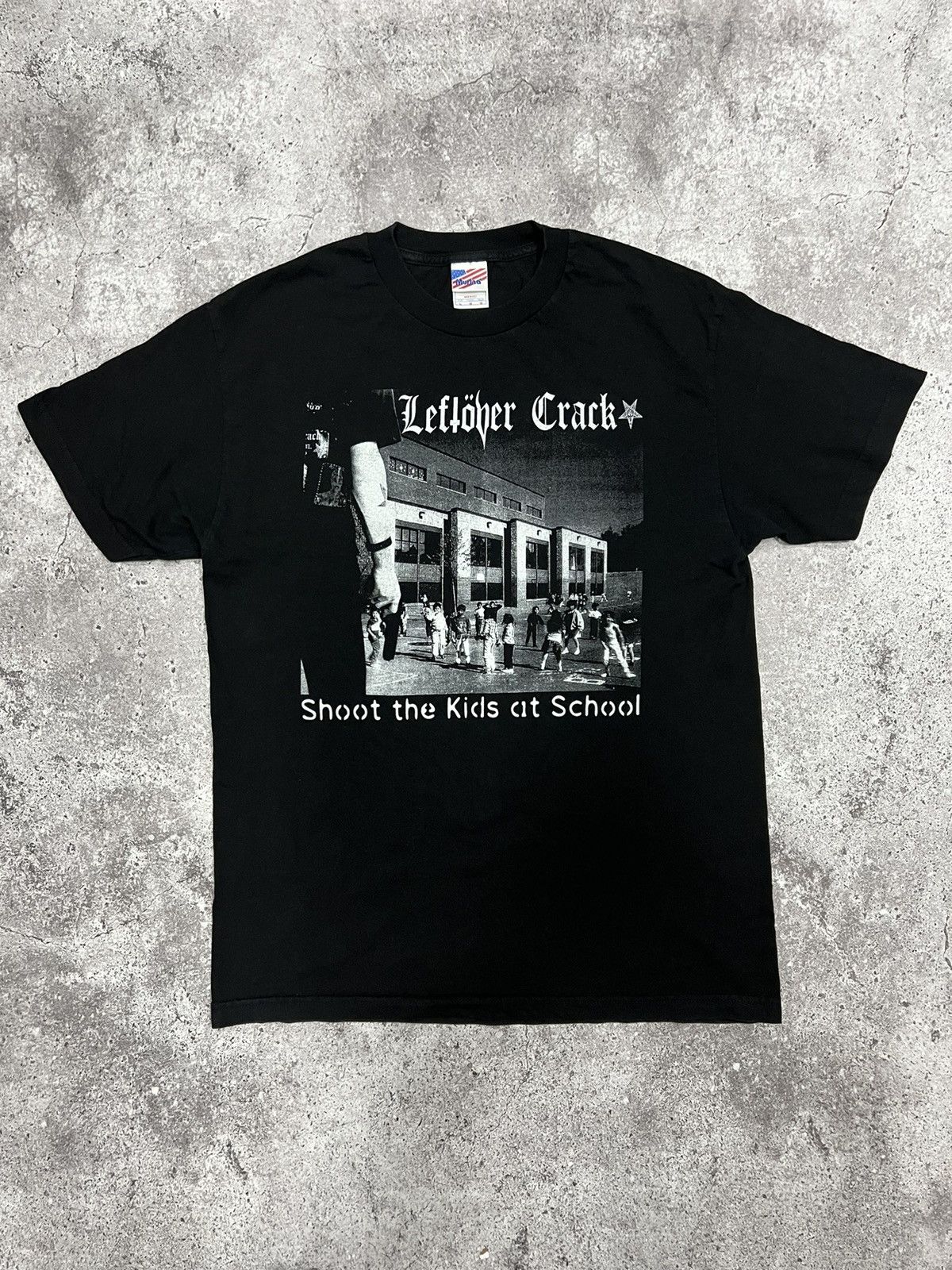 Band Tees Vintage Leftover Crack shoot the kids at school Tee | Grailed