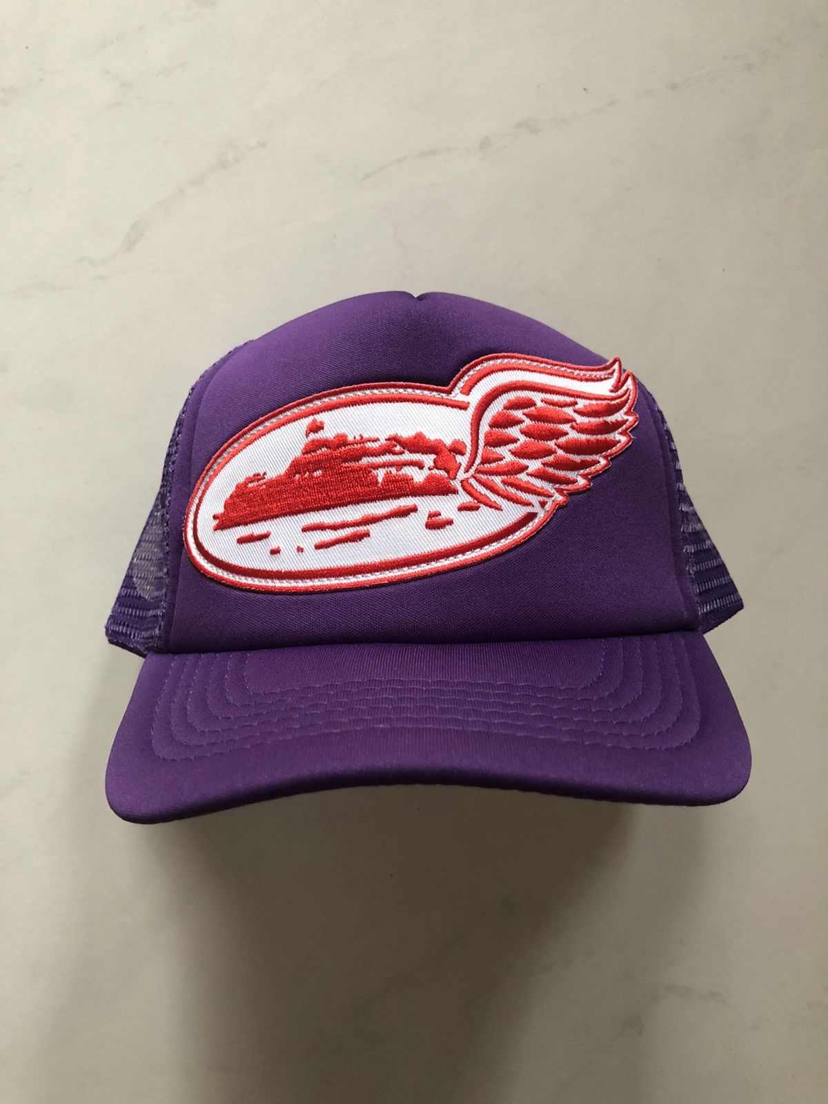 Corteiz Corteiz Alcatraz trucker hat purple red adjustable snapback ...