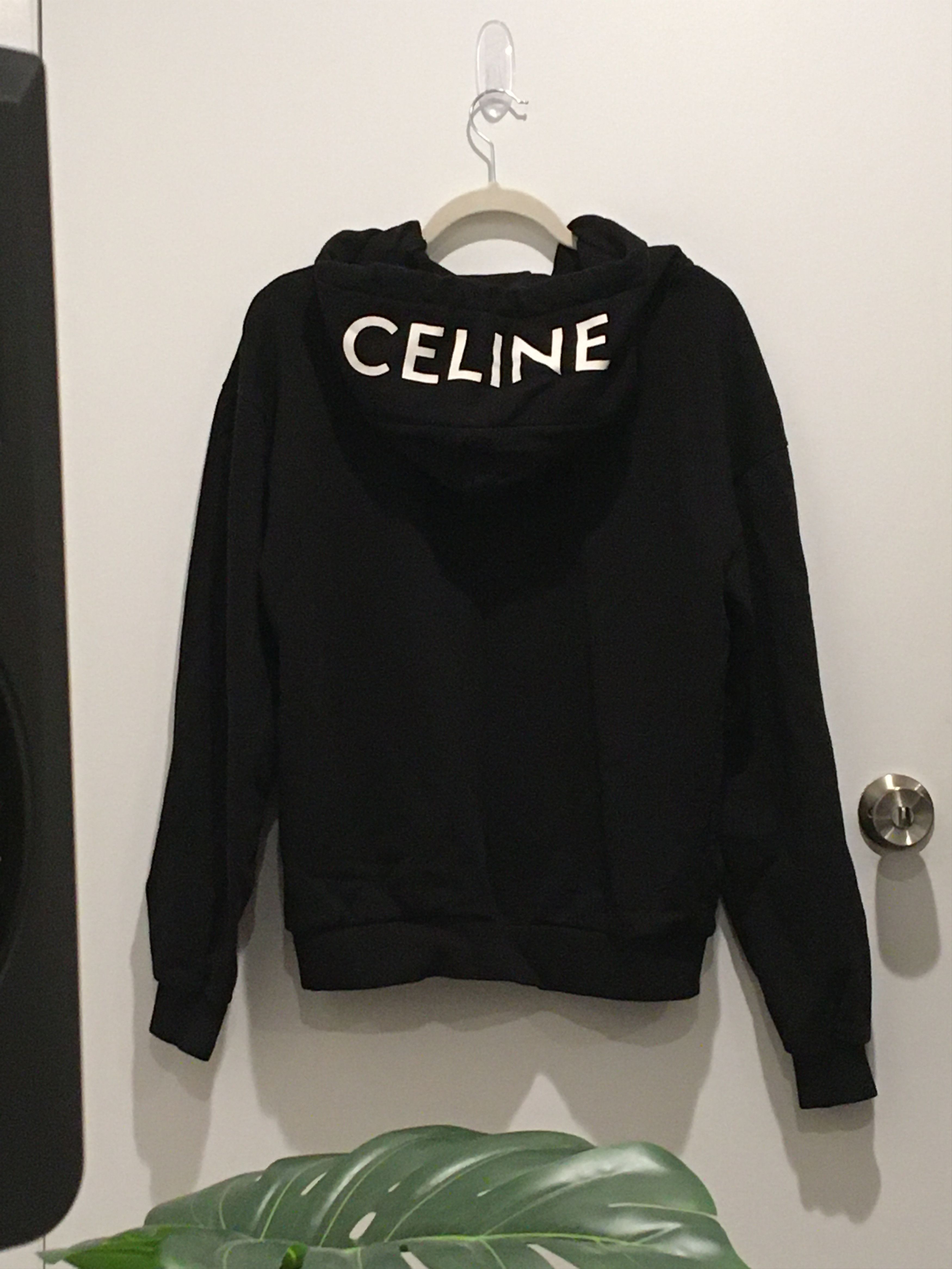 Celine Celine Zip Up Hoodie Logo Print | Grailed