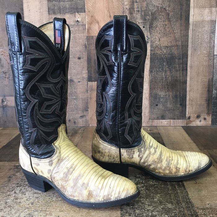 Dan Post Western Boot Dan Post Vtg Natural Lizard Cowboy Boots Mens 7 D ...