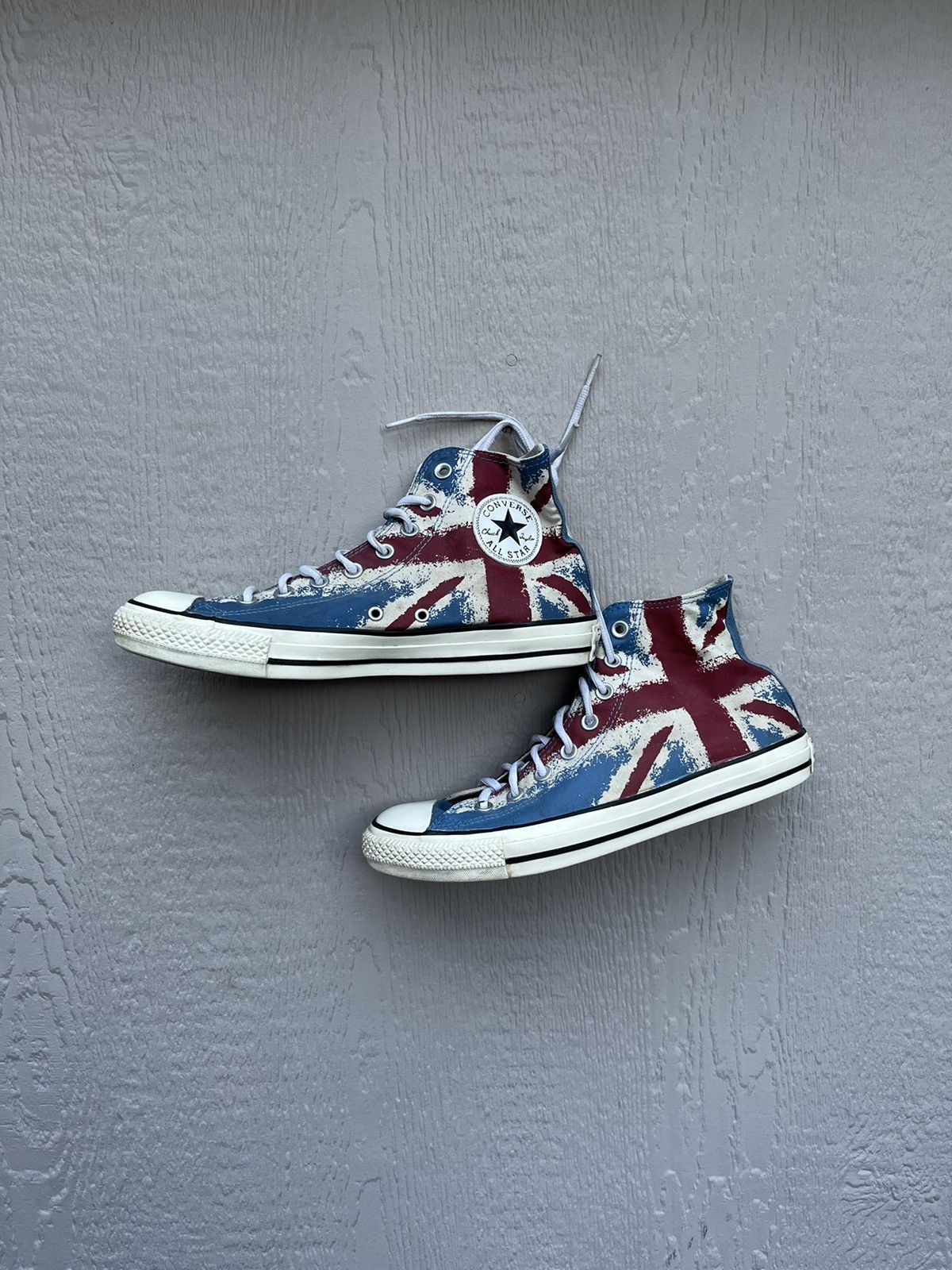 Converse × Vintage Y2K Union Jack Converse Hi Tops | Grailed