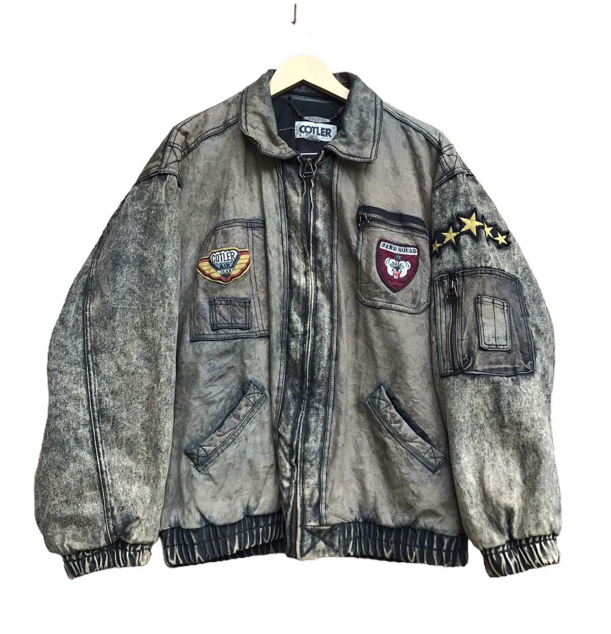 Leather Jacket × Military × Vintage Rare🔥Cotler Air Gear Leather ...