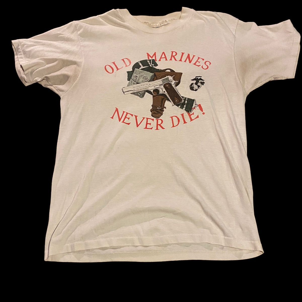Vintage Vintage 80s Marines “Old Marines Never Die” Tee | Grailed