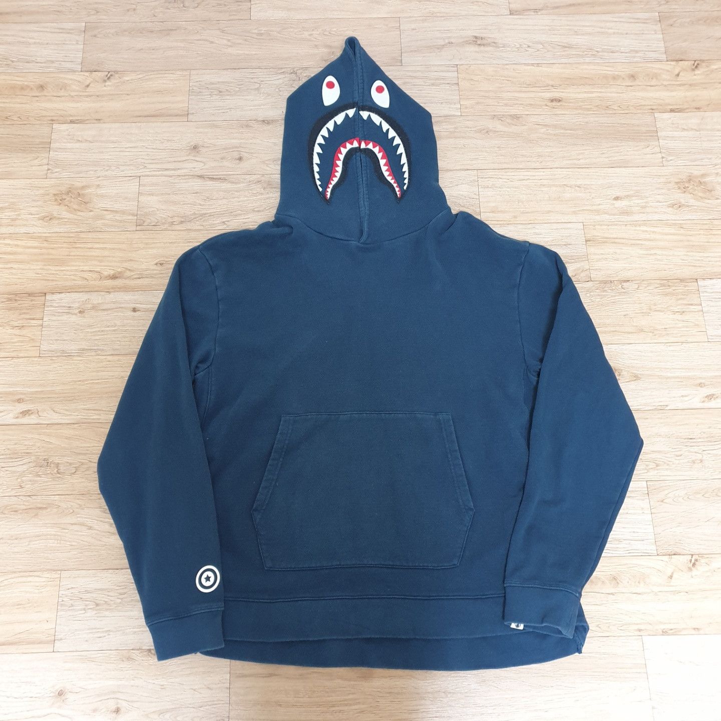 Bape BAPE navy pullover shark hoodie | Grailed