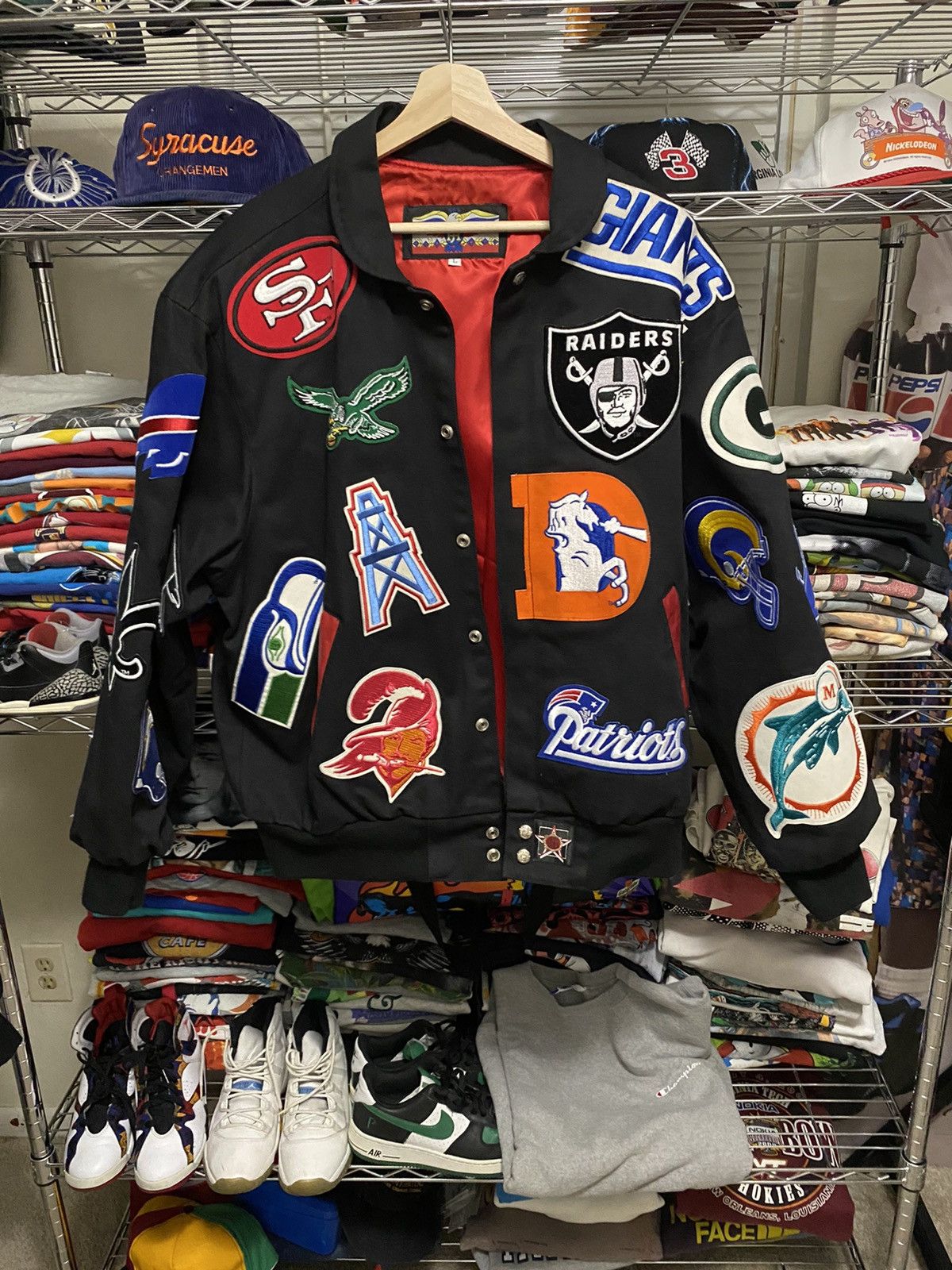 Jeff Hamilton × NFL × Vintage Vintage Jeff Hamilton NFL patches jacket ...