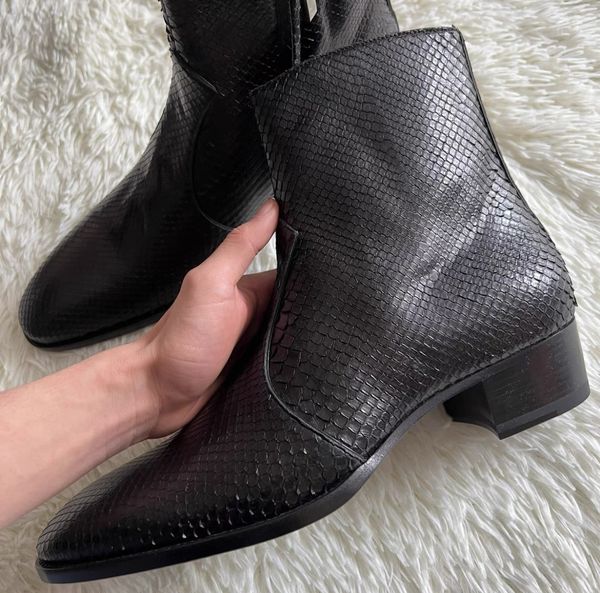 Saint Laurent Paris FW20 Python Wyatt Zipped Boots sz42 | Grailed