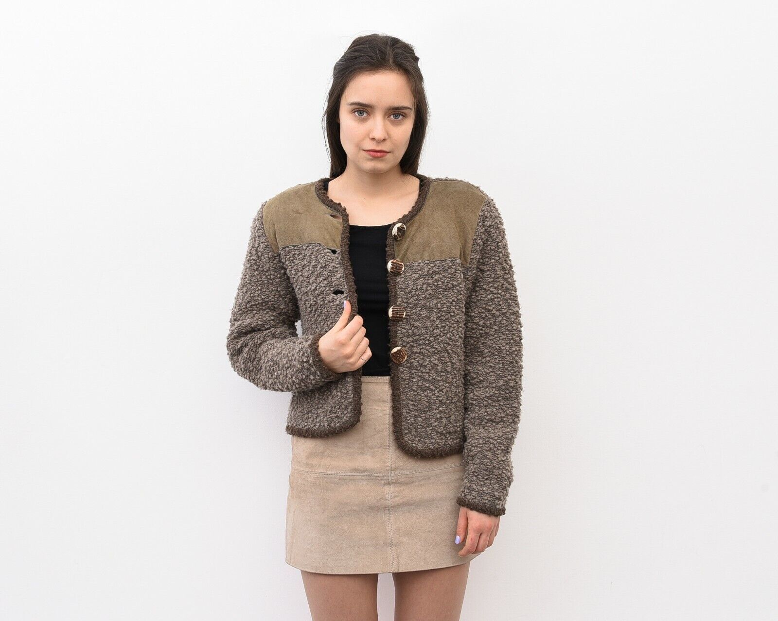 Other × Vintage Trachten Wool Cardigan Jacket Blazer Warm Suede Parts VTG | Grailed