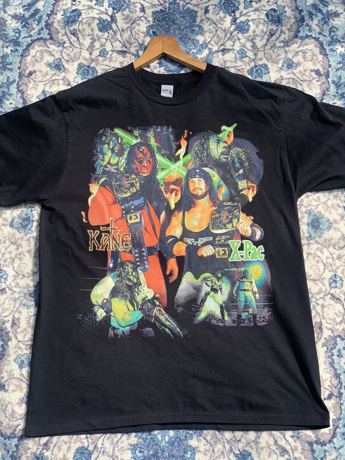 Streetwear × Wwe × Wwf WWF X Pac & Kane bootleg wrestling tee shirt ...