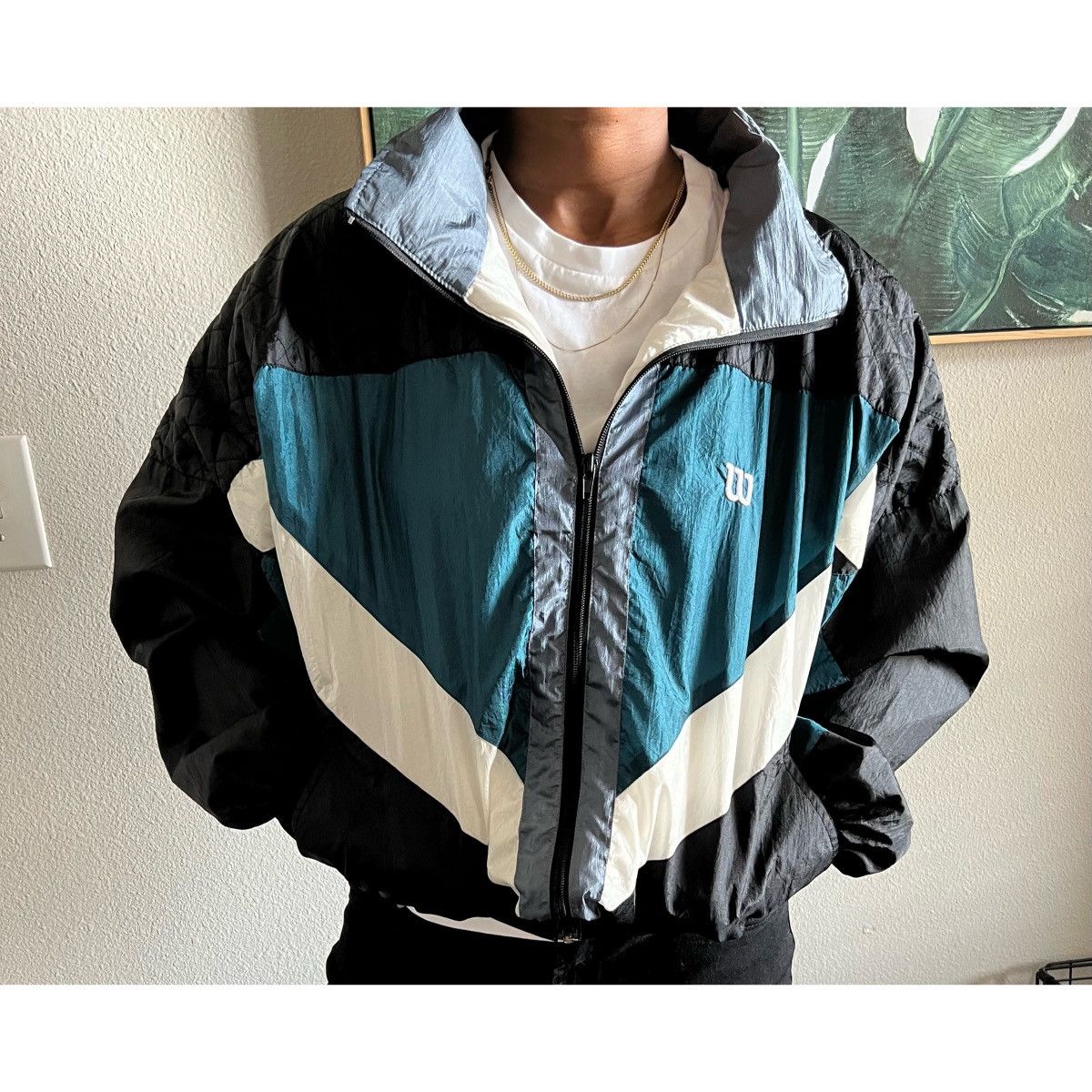 Wilson Athletics Vintage Wilson Block Windbreaker Flight Jacket | Grailed