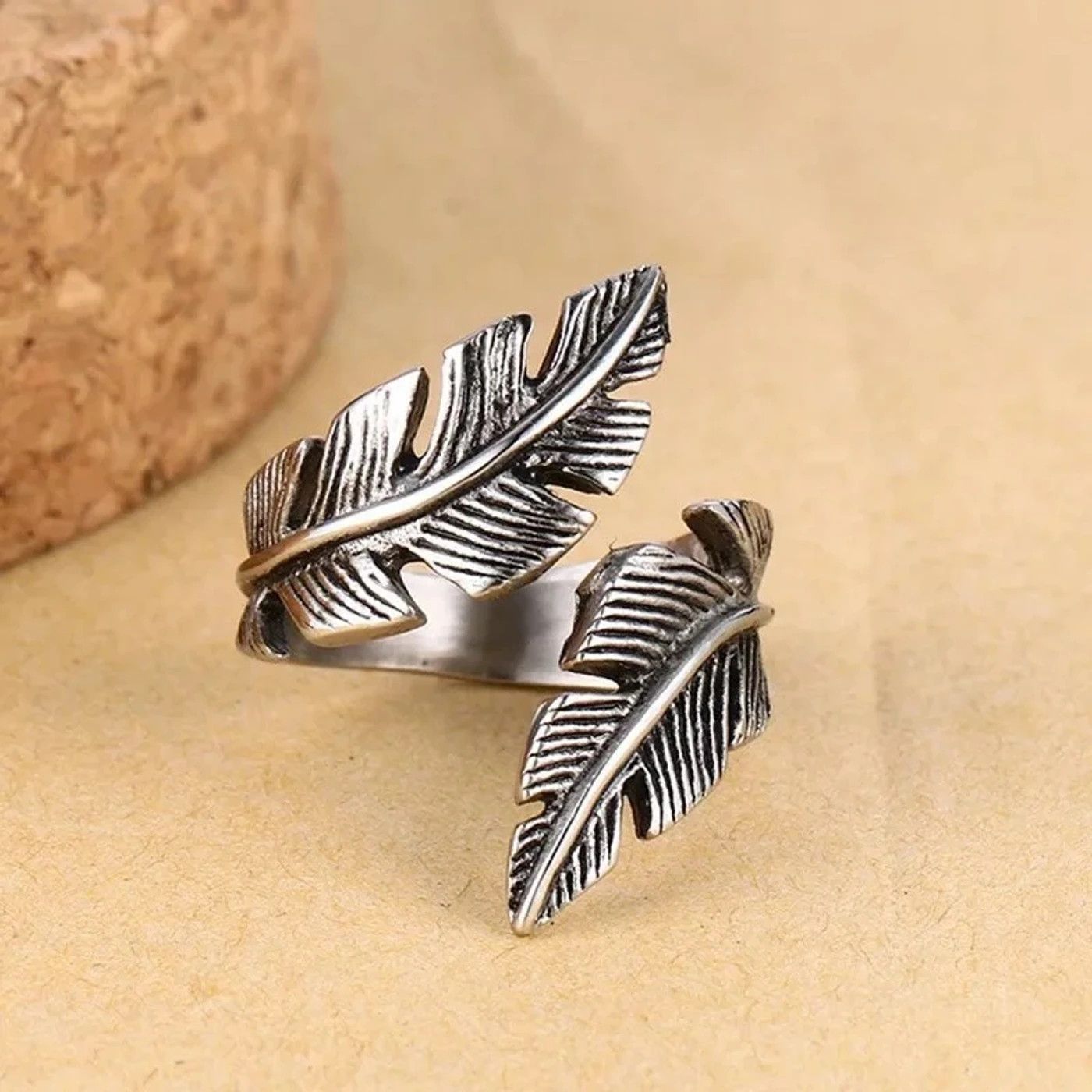 Vintage Leaf Ring Veins Feather Modern Pop Punk Art Psychedelic | Grailed