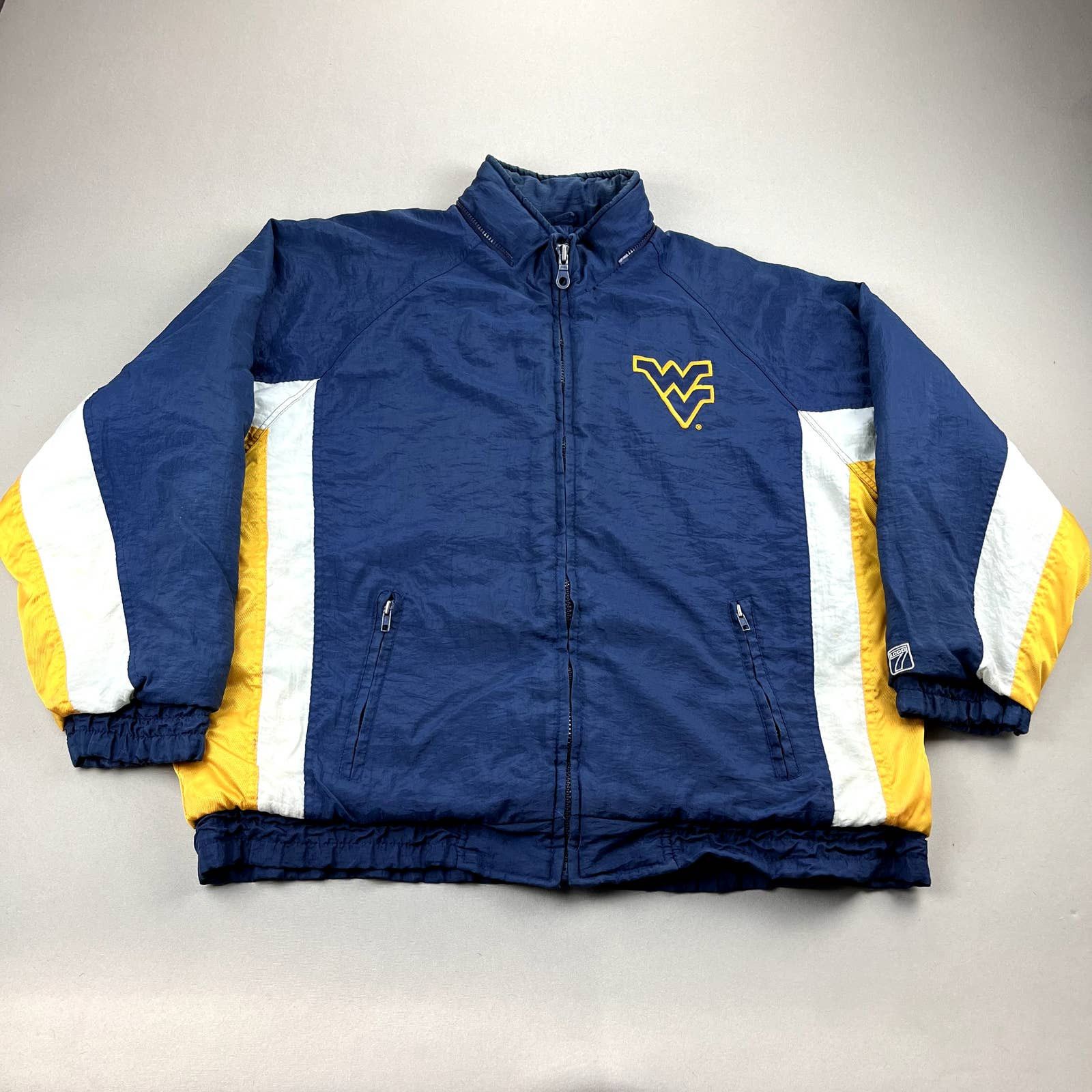 Vintage Vintage West Virginia Mountaineers Jacket XL Blue Logo 7 90s ...