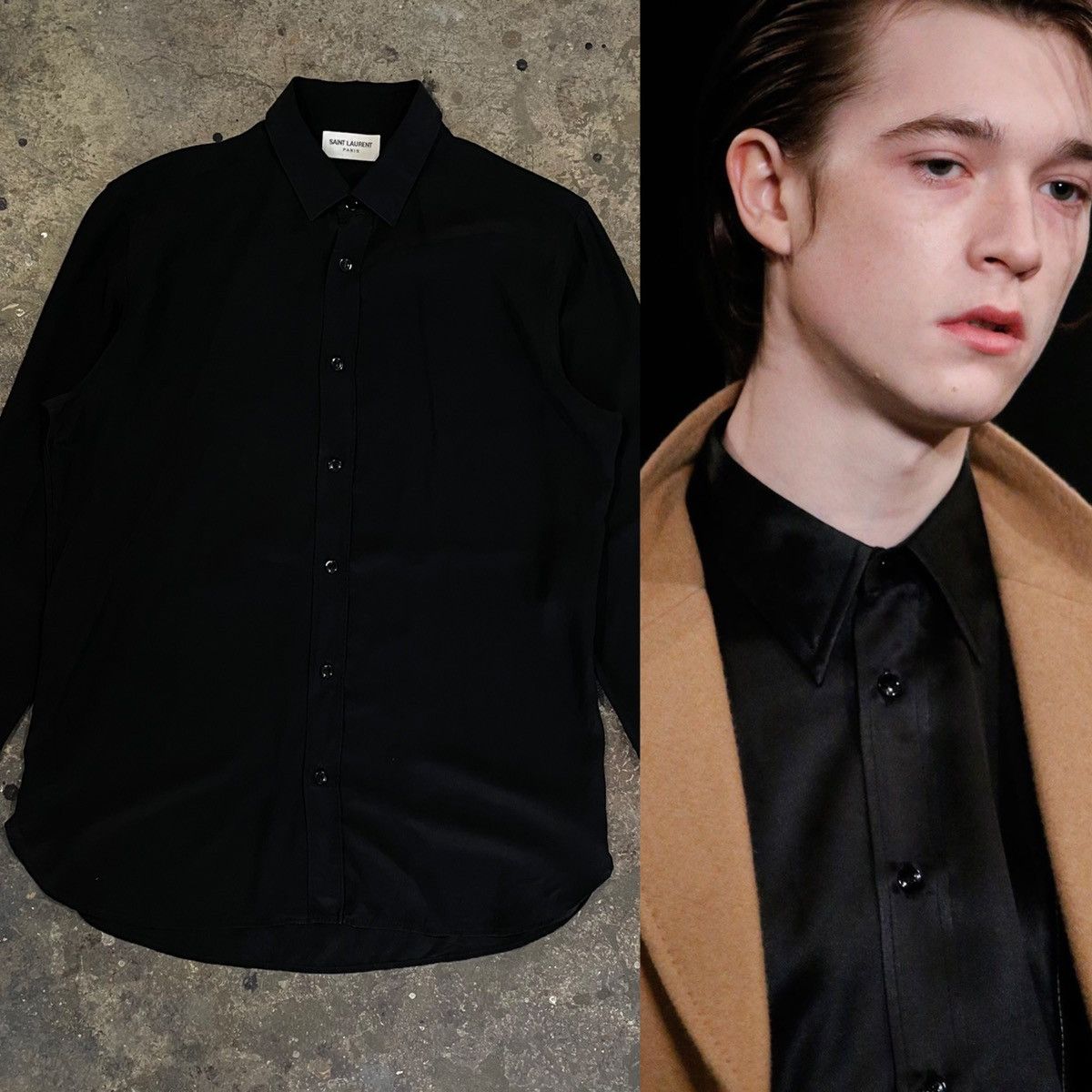 Hedi Slimane × Saint Laurent Paris Saint Laurent FW15 Silk Shirt | Grailed