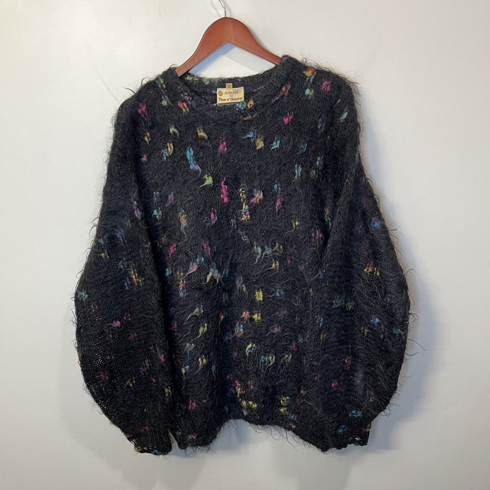 Vintage VTG MOHAIR Blend Sweater Black Multicolor Rare Grunge | Grailed