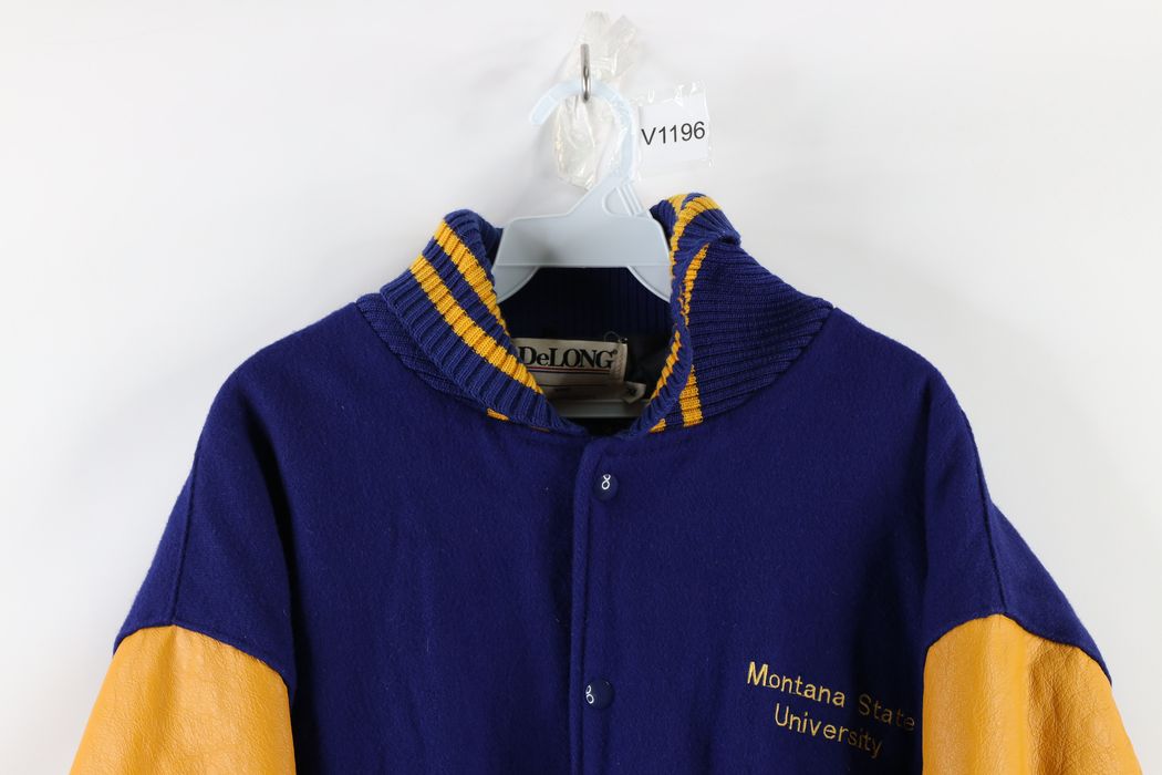 Vintage Vintage 90s Montana State University Leather Varsity Jacket ...