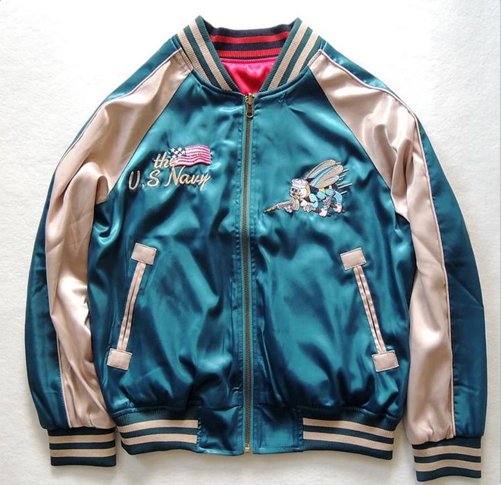 Vintage Vintage Japanese Souvenir Jacket Reversible Bomber Jacket | Grailed