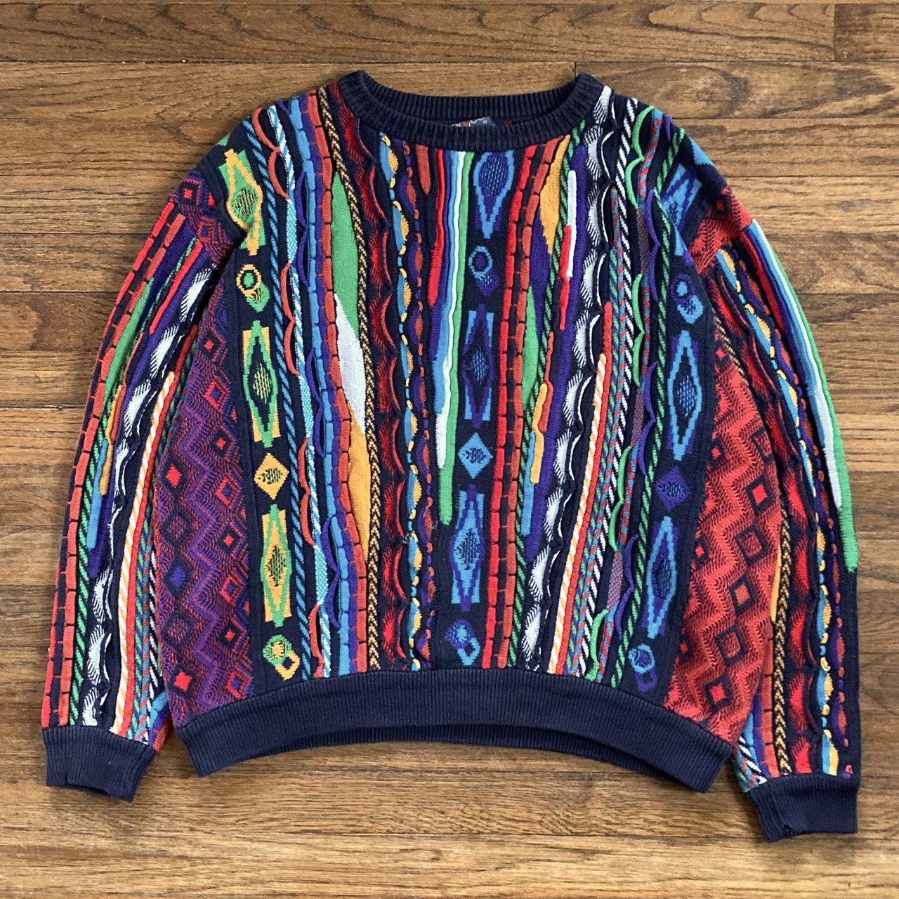 Vintage Vintage 90’s Coogi style geccu raised knit sweater. | Grailed