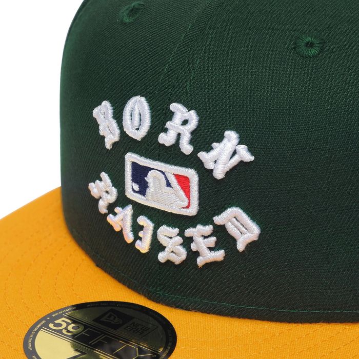 New Era Born x Raised New Era MLB Rocker Hat (7 5/8, Green/Yellow ...