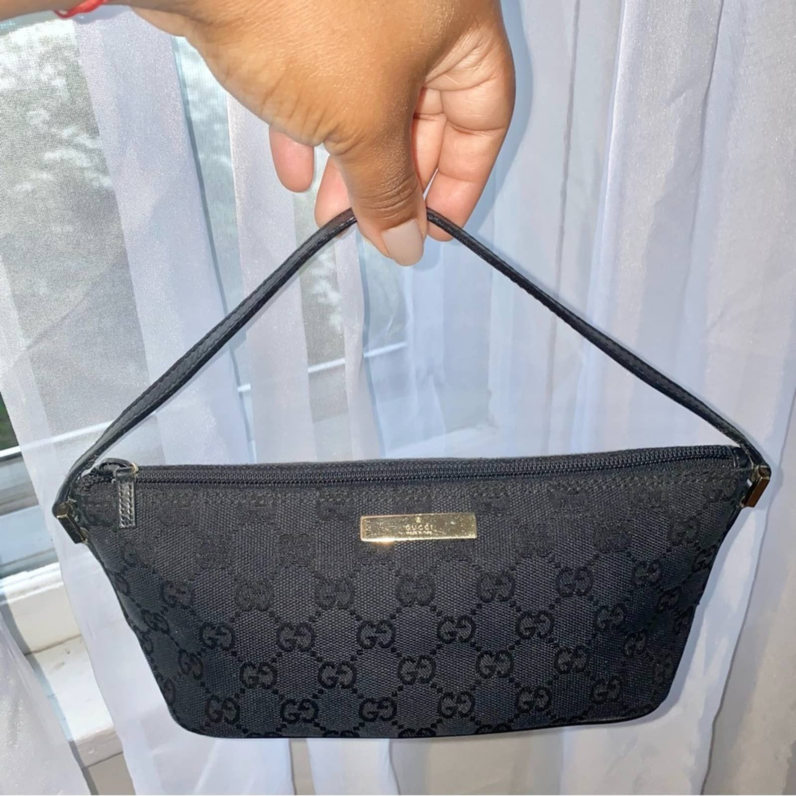 Gucci Vintage Gucci Boat Pochette - Black, Guccissima | Grailed