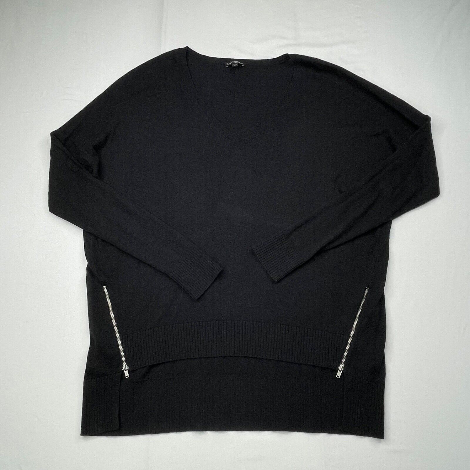 Express Express Hi Lo Side Zip Sweater Black Womens Small | Grailed