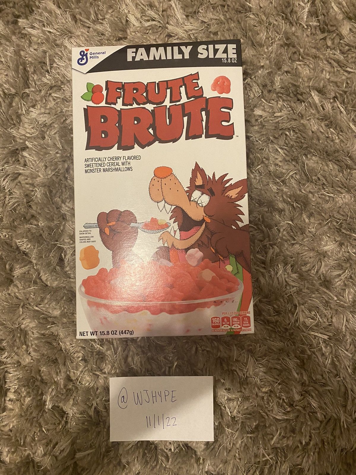 Kaws FRUTE BRUTE FAMILY SIZE CERAL BOX | Grailed