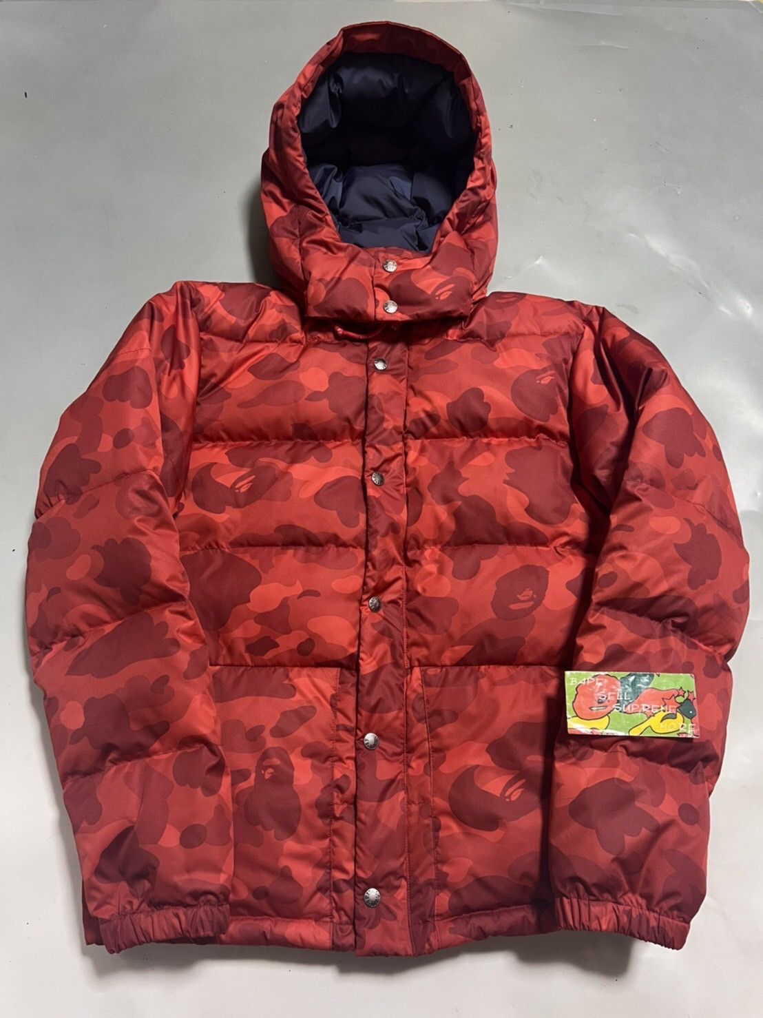 Bape BAPE Puffer jacket Red camo | Grailed