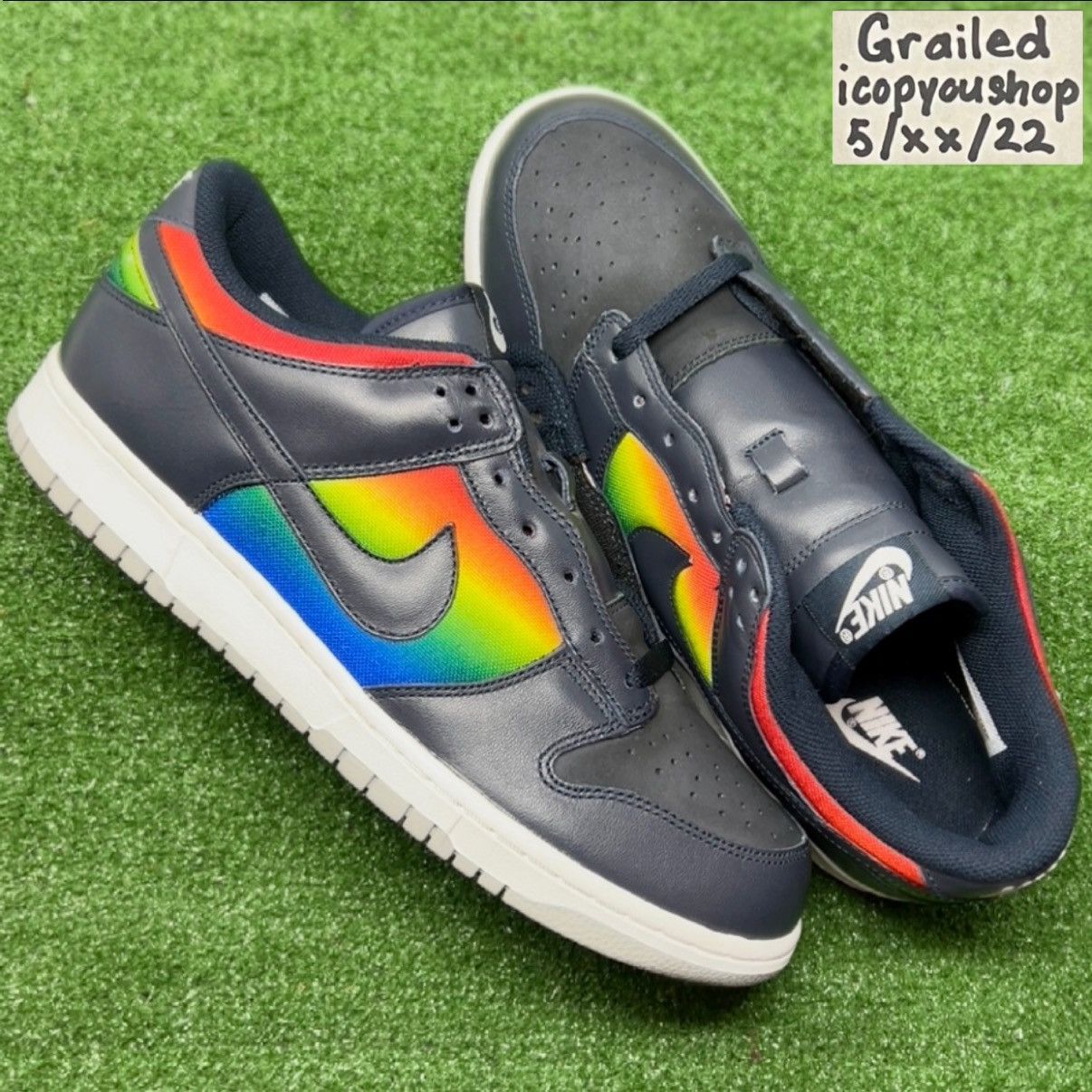 Nike BRAND NEW Nike Dunk Low Dark Obsidian Varsity Royal Rainbow | Grailed