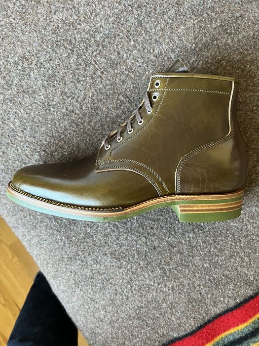 Handmade Flame Panda Olive Shinki Horsebutt boots | Grailed