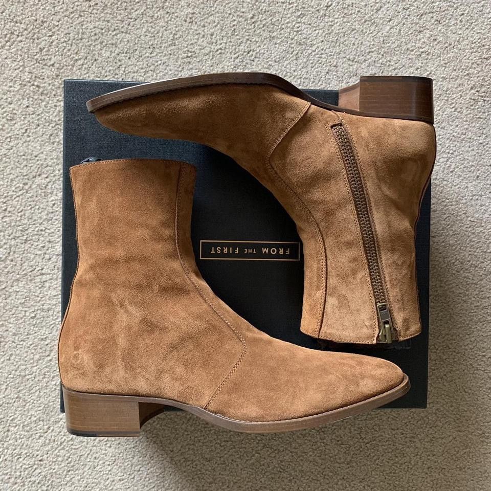 From The First From The First Luca Tobacco Brown Suede Boots | Grailed