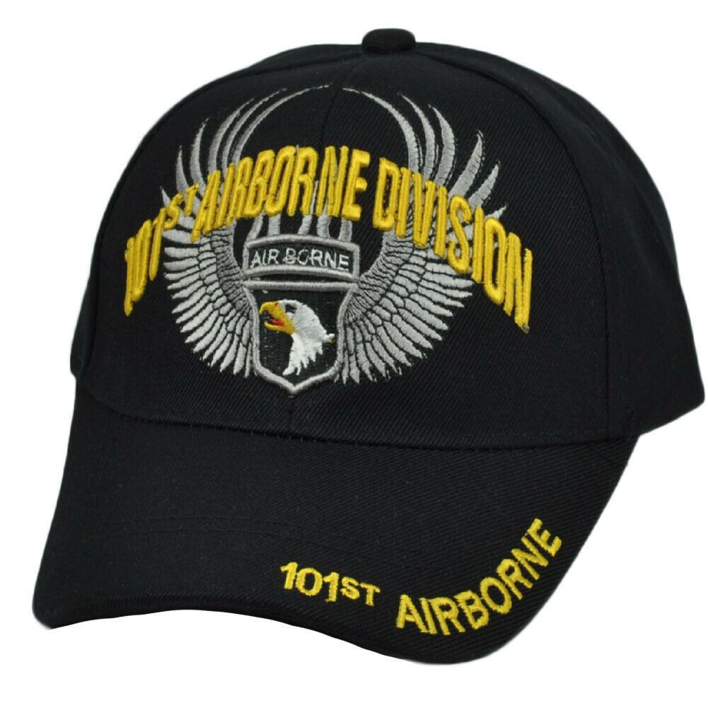 Vintage US Army 101st AB Eagle logo on a black cotton ballcap | Grailed