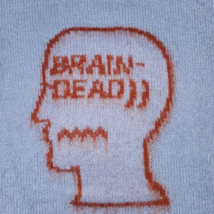 Brain Dead Braindead Superfuzz Logohead Sweater (Sky Blue) | Grailed