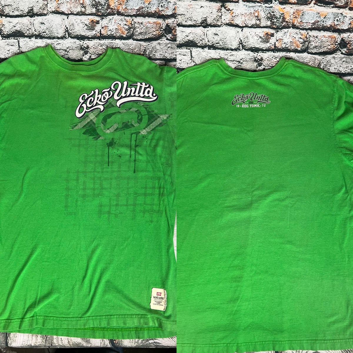 Ecko Unltd. Ecko Unltd Classic Double Side Green Graphic Shirt XL | Grailed