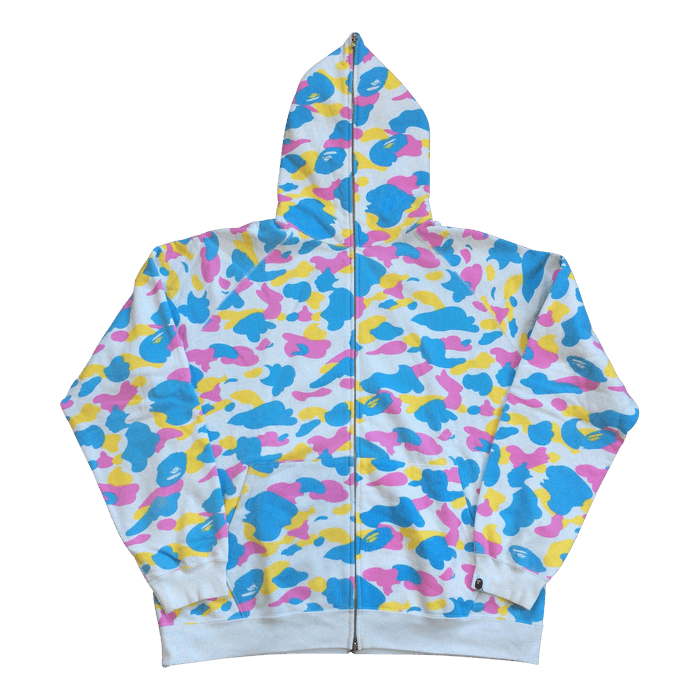 Bape OG Bape Cotton Candy Camo Full Zip Hoodie | Grailed