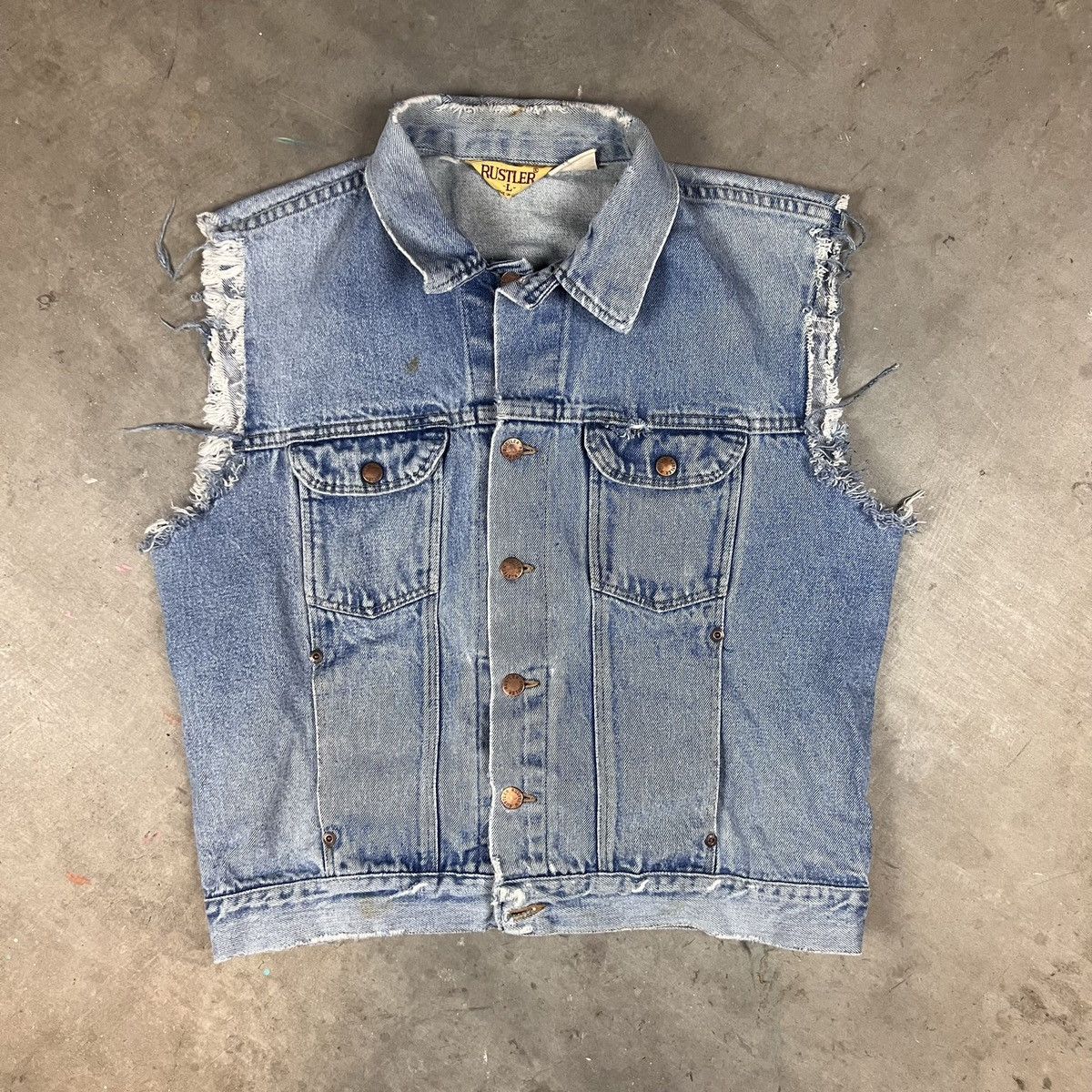 Vintage Vintage Super Worn 80's Rustler Denim Vest | Grailed