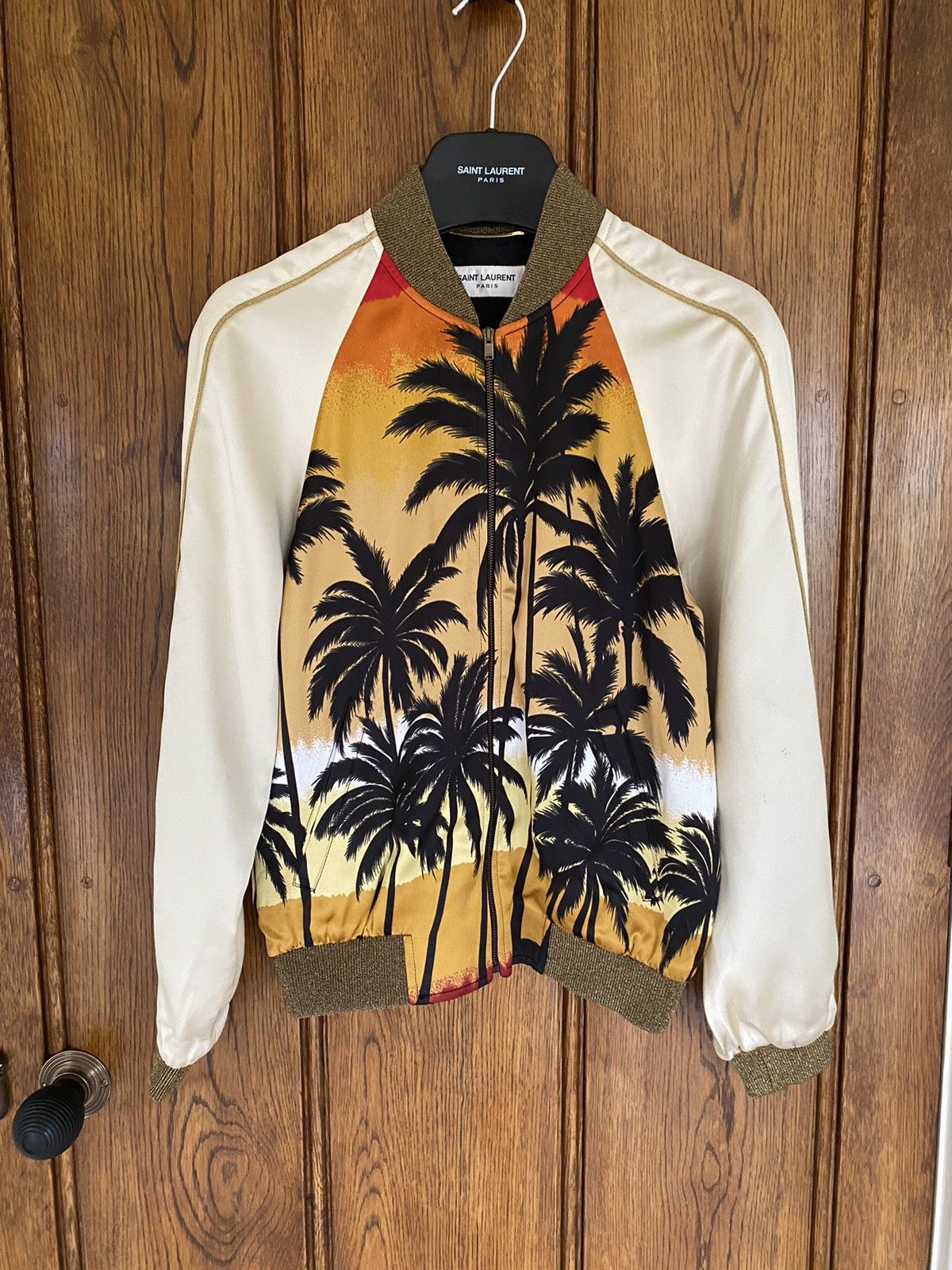 Saint Laurent Paris SS16 Saint Laurent palm tree souvenir bomber jacket ...