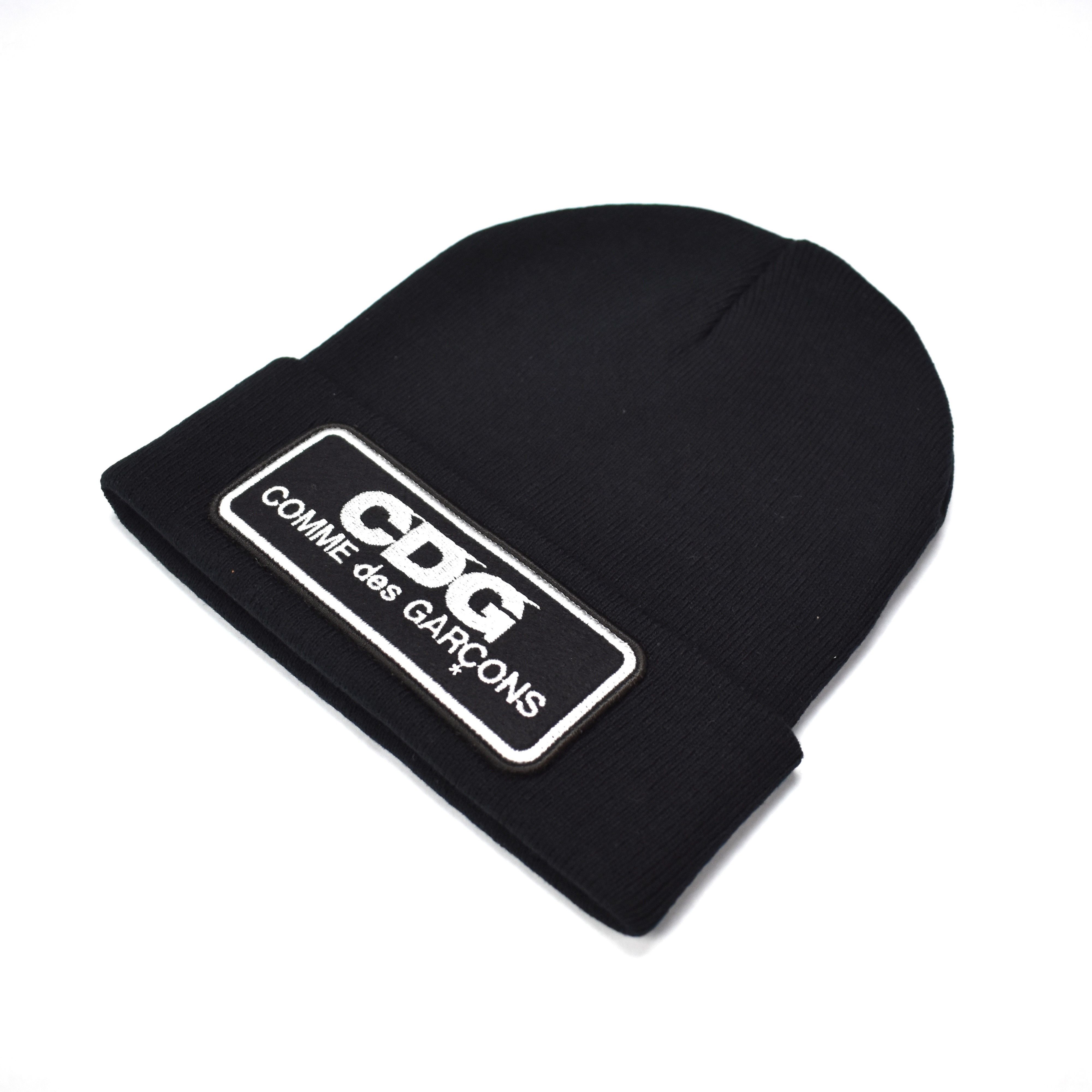 Comme des Garcons CDG Logo Black Beanie NWT | Grailed