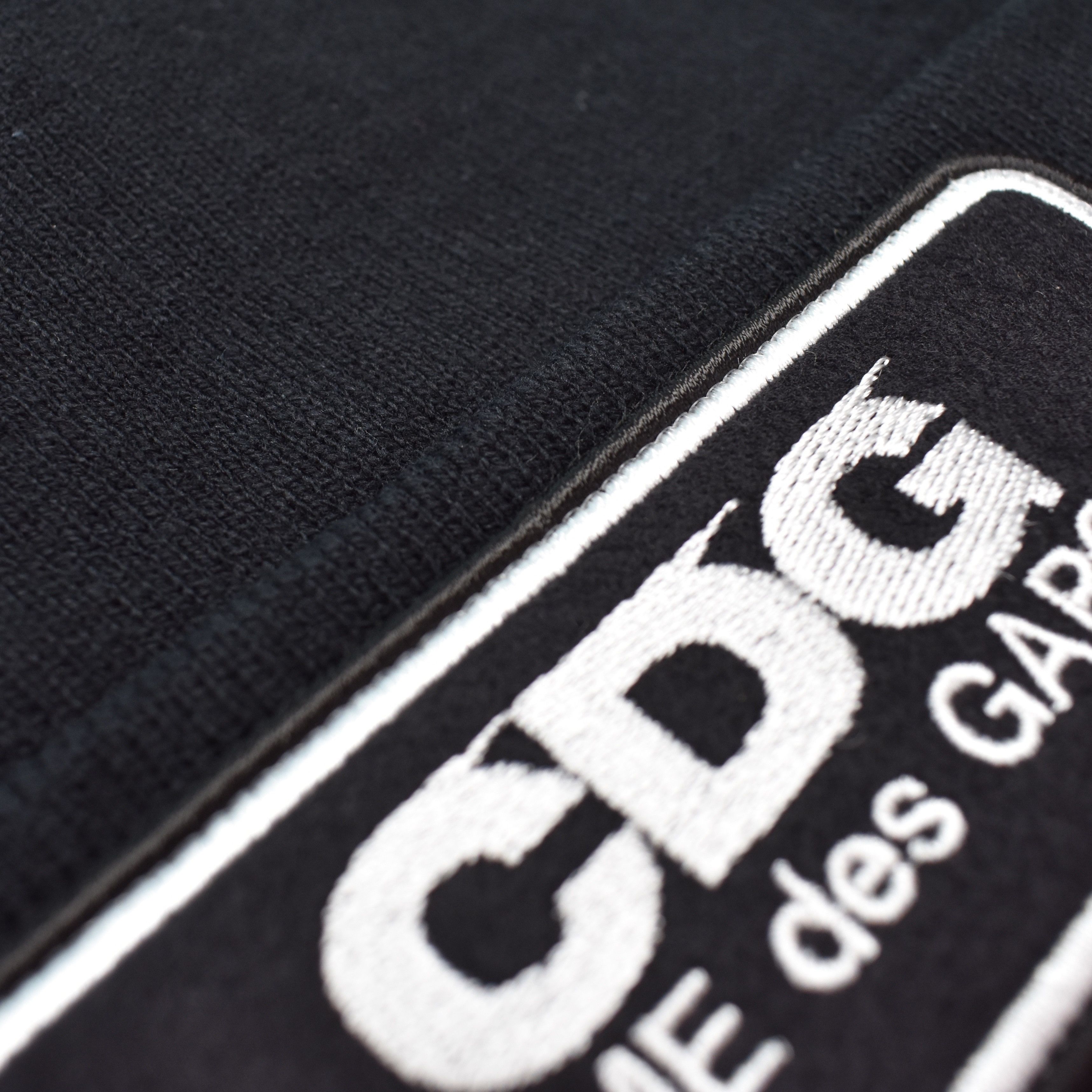 Comme des Garcons CDG Logo Black Beanie NWT | Grailed