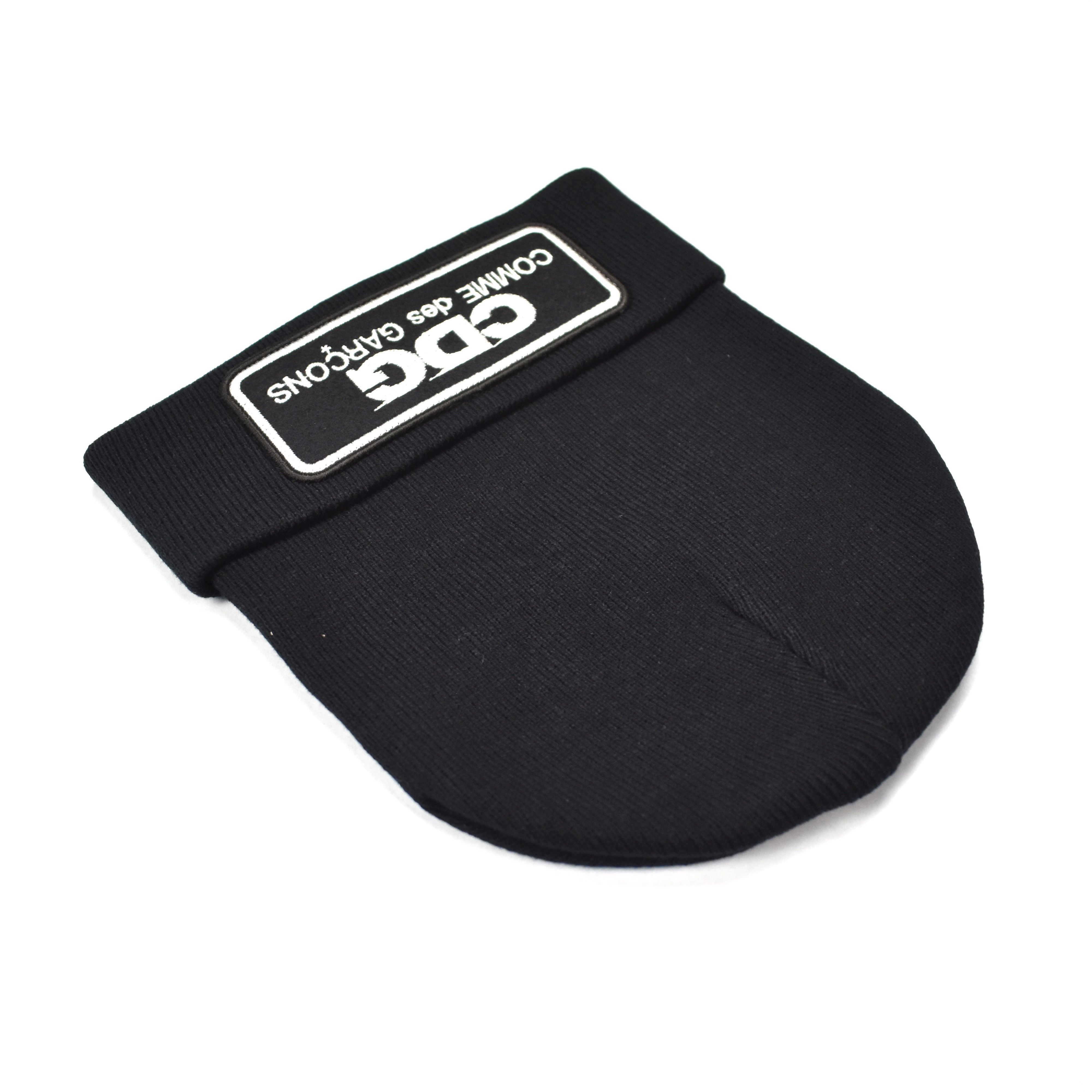 Comme des Garcons CDG Logo Black Beanie NWT | Grailed