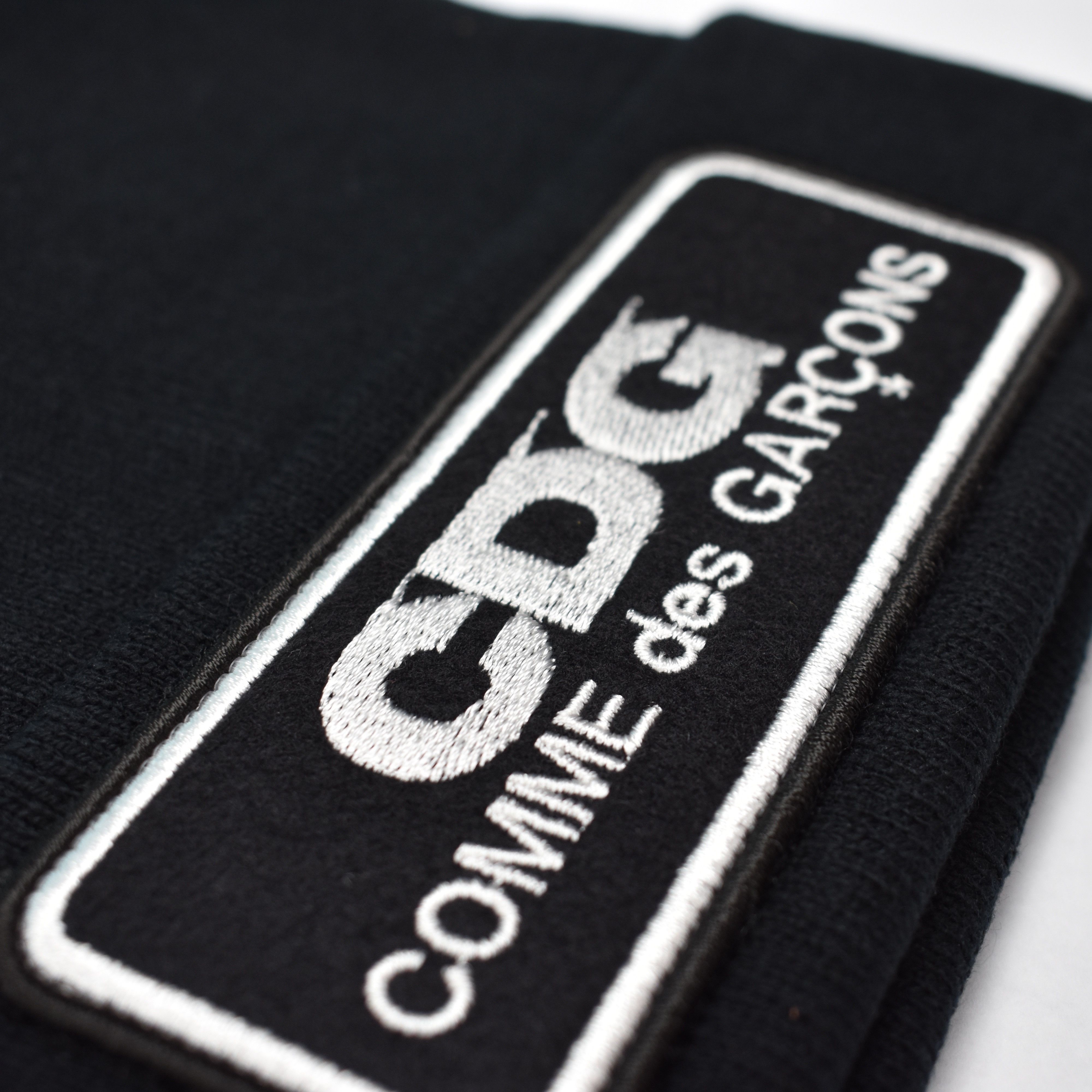 Comme des Garcons CDG Logo Black Beanie NWT | Grailed