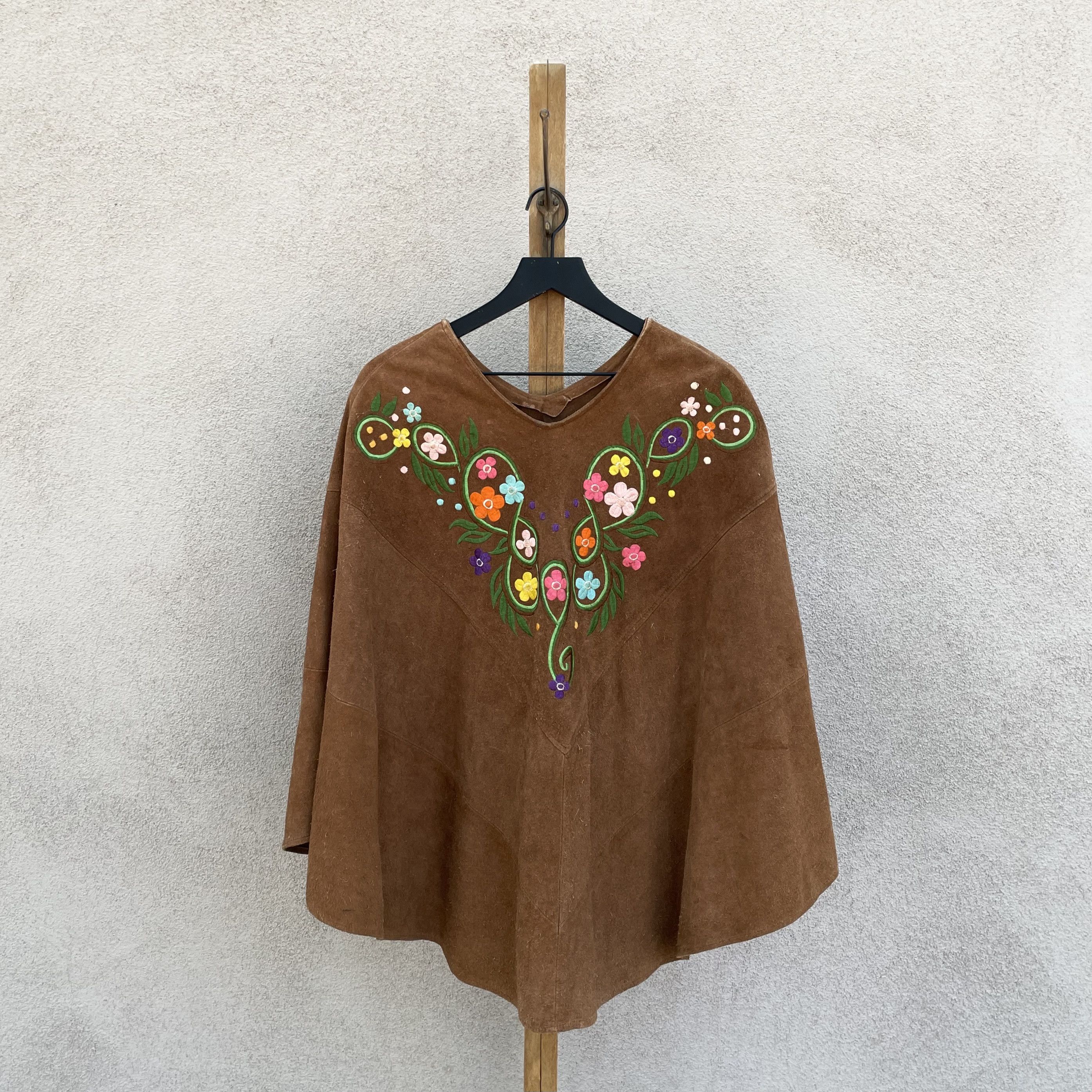 Vintage Vintage 1960s Queen of The Capes Embroidered Suede Cape | Grailed