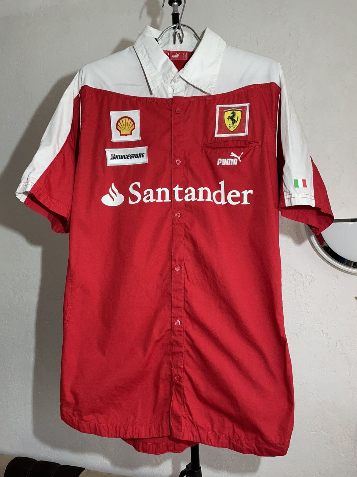 Ferrari × Puma × Vintage Vintage Puma Ferarri red shirt shell | Grailed