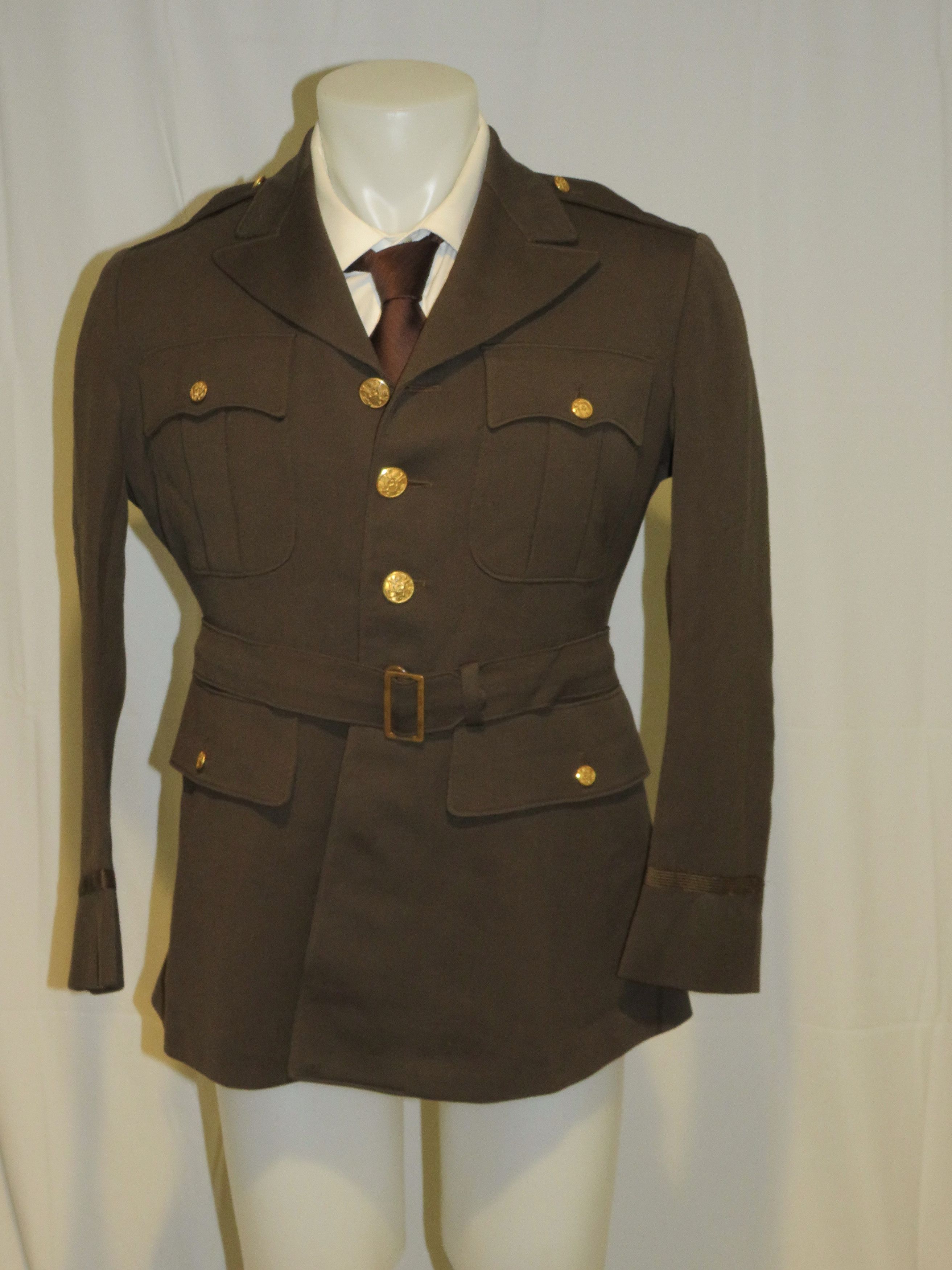 Brooks Brothers WW2 Brown Army Military Uniform Belted Field Jacket 38S ...
