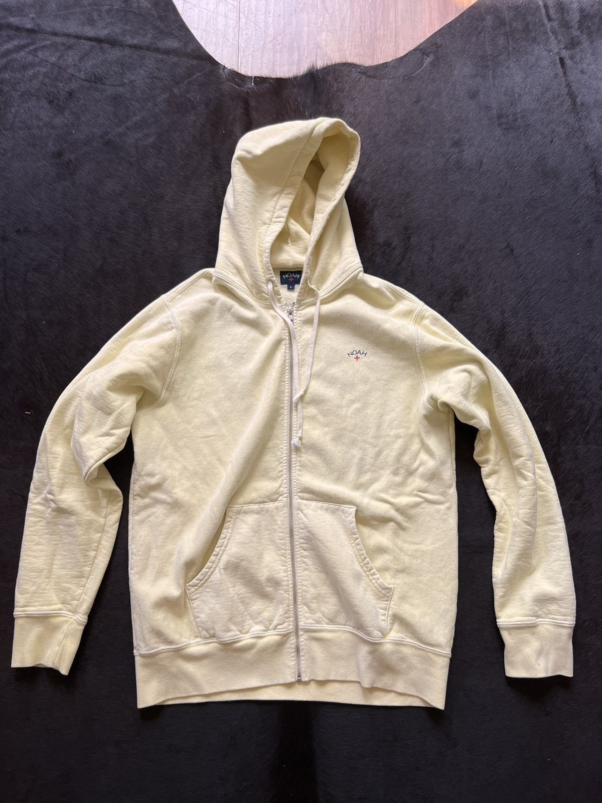 Noah Noah Yellow Core Logo Zip Up Hoodie | Grailed