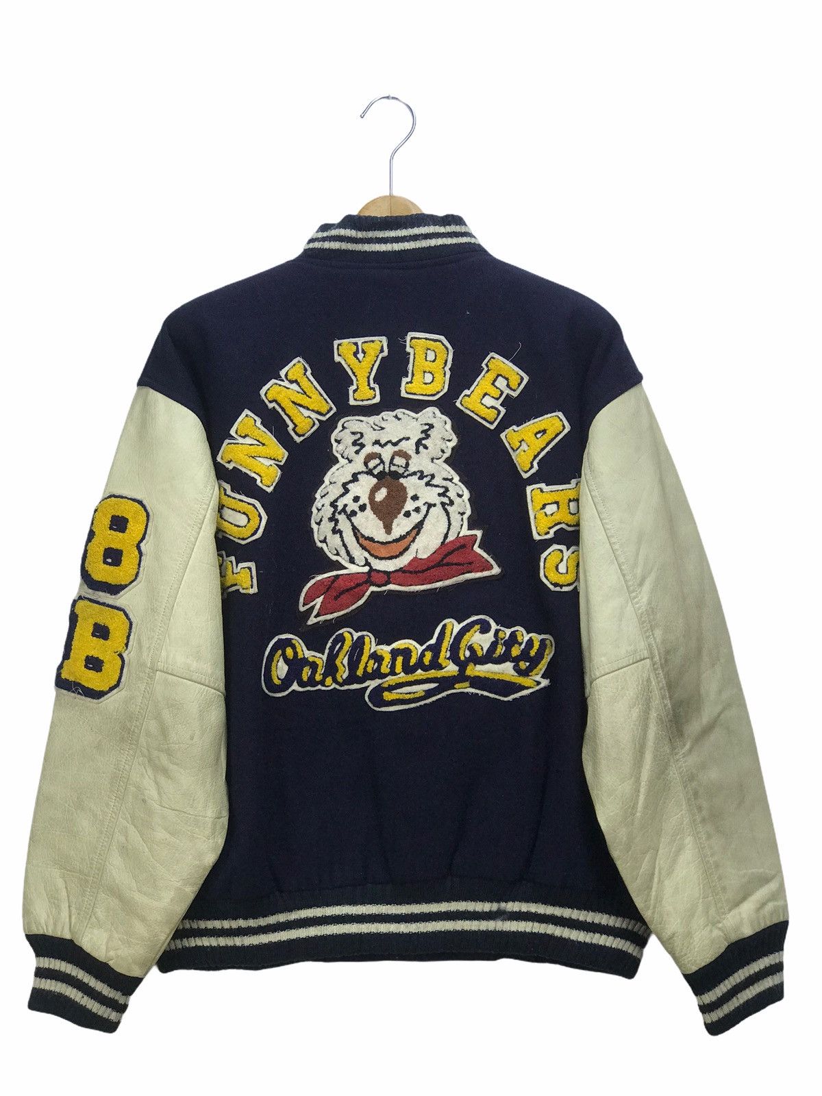 Oldvarsity/Stadium × Vintage Vintage Funny Bear Leather Varsity Jacket ...